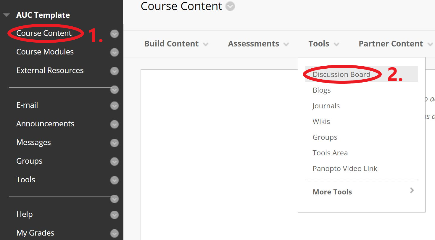 How to Setup a Discussion Board – AUC Learning Management Systems