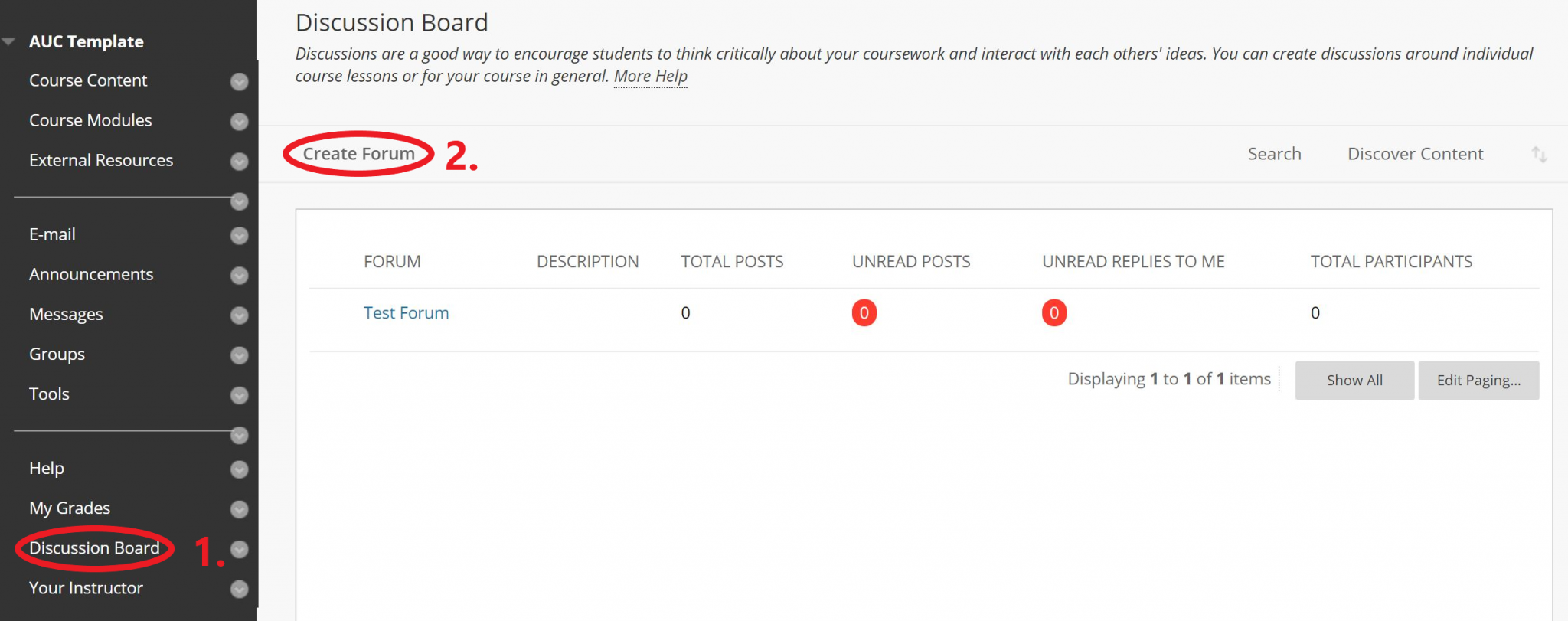 How to Setup a Discussion Board – AUC Learning Management Systems